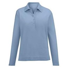 Polo-Pullover aus 100% Premium-Kaschmir Peter Hahn Cashmere blau, 44