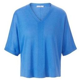 V-Pullover im Oversized-Style Peter Hahn blau, 50