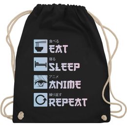 Shirtracer Turnbeutel Eat Sleep Anime Repeat