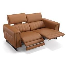 Sofanella Leder Sofa LESINA Couch mit Relaxfunktion - Beige