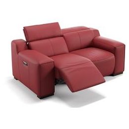 Sofanella 2-Sitzer Sofa LORETO Designer Ledersofa - Rot