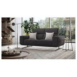 Sofanella Stoff Couch 2-Sitzer Sofa MERANO Home Designercouch - Schwarz