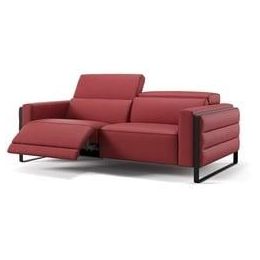 Sofanella Ledersofa DELTONA 3Sitzer Relax Couch Designer sofa - Rot