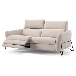 Sofanella Designer Stoff Sofa LINARES Italienische Design Stoff Couch - Schwarz