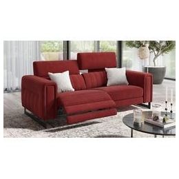Sofanella Stoff Sofa LESINA Stoff Couch Designersofa - Rot