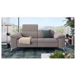 Sofanella Stoff 2 Sitzer Couch STELLA mit Relaxfunktion - Grau