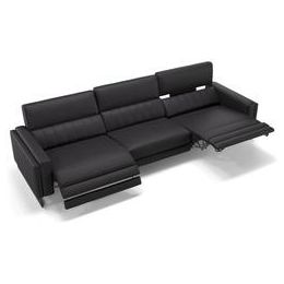 Sofanella Designersofa MARA 3-Sitzer Leder Couch - schwarz
