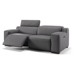 Sofanella Ledergarnitur 3-Sitzer LORETO Relaxsofa Relax Couch - grau