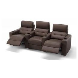 Sofanella Leder 3-Sitzer Kinosofa BARI mit Funktion Heimkino Couch