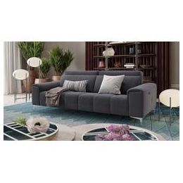 Sofanella Designer Stoff Sofa SALENTO 3-Sitzer Relax Couch Relaxcouch - grau