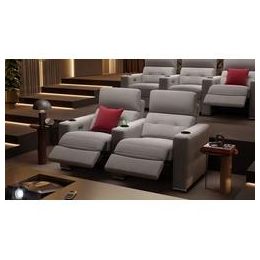 Sofanella Stoff 2 Sitzer Couch BARI mit Sitztiefenverstellung Relaxsofa - Grau