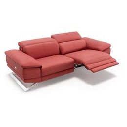 Sofanella Designer Sofa FERRARA Relaxsofa Leder Couch - Rot