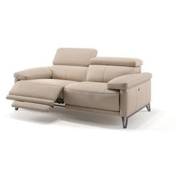 Sofanella 2-Sitzer Couch CELANO Ledersofa - beige