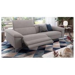 Sofanella Stoff 3 Sitzer Sofa STELLA mit Relaxfunktion - Grau