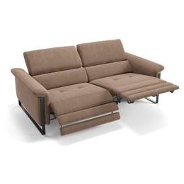 Sofanella Italienische Relax-Couch PALMA 2-Sitzer Sofa - Braun