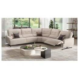 Sofanella Stoff Eckcouch PERLO Relaxsofa Sitzecke Polstergarnitur - Beige