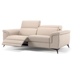 Sofanella Designer Leder Sofa AMARO 3-Sitzer Garnitur - Beige