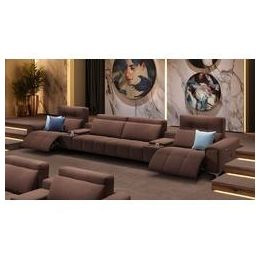 Sofanella Lounge Stoff 4-Sitzer Kinosofa SALENTO Relax Couch - Braun