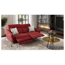 Sofanella Stoff 2-Sitzer Couch MASANO Sofa mit Funktion - rot