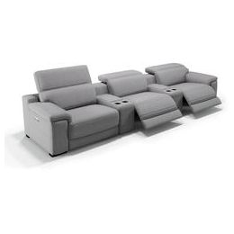 Sofanella Stoff Kino Couch 3-Sitzer SORA mit Verstellung - Beige