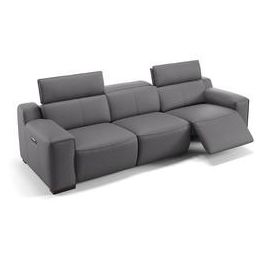 Sofanella 3-Sitzer XXL LORETO Ledercouch Bigsofa - Grau