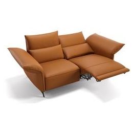Sofanella Leder 2-Sitzer CUNEO Ledersofa Couch - orange