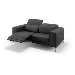 Sofanella Ledersofa CUPELLO 2-Sitzer Couch Echtleder - Schwarz