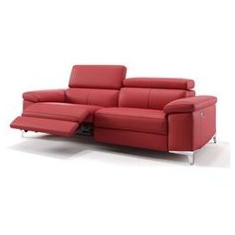 Sofanella Dreisitzer Sofa VENOSA mit Motor Sofa Couch - rot