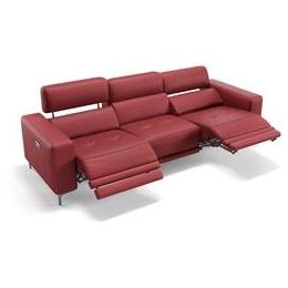 Sofanella Sofa VIGO Ledersofa 3-Sitzer Couch - Rot
