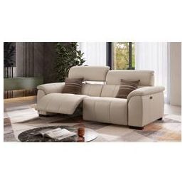 Sofanella Leder Designersofa MINORI Relax Funktion Couch - Beige