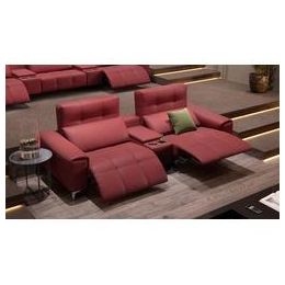 Sofanella Home Sofa Leder 2-Sitzer Kinosofa SALENTO Designer - rot
