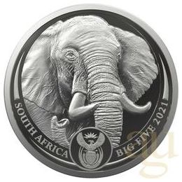 1 Kilogramm Silbermünze Südafrika Big Five Elefant 2021 proof