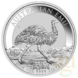 1 Unze Silbermünze Australien Emu 2018