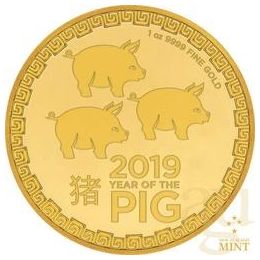 1 Unze Goldmünze Niue Schwein 2019