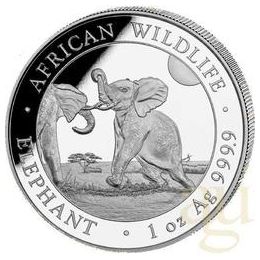 Thule 1 Unze Silbermünze Somalia Elefant 2024