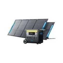 Mendler Anker Solargenerator 767 (PowerHouse 2048 Wh mit 2*200 W Solarpanel) - Schwarz