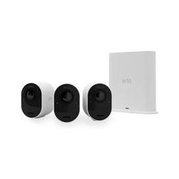 ARLO Ultra 2 VMS5340 - Kabelloses 4K-Überwachungssystem mit 3 Kameras - weiß