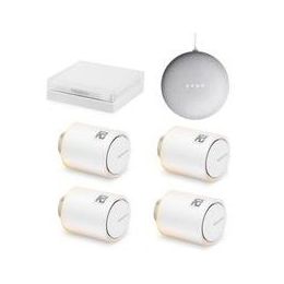 Steinhauer Netatmo Heizkörperthermostat Starter Set mit 4 Thermostaten + Google Nest Mini