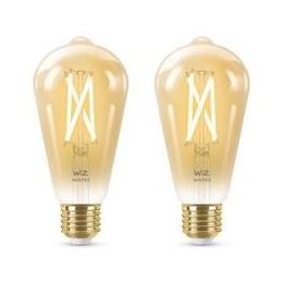 WIZ 50W E27 Edisonform Filament Amber Warm- und Kaltweiß 2er-Pack - weiß