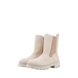 Tom Tailor Damen Gefütterte Stiefeletten mit Block-Absatz, beige, Uni, Gr. 36