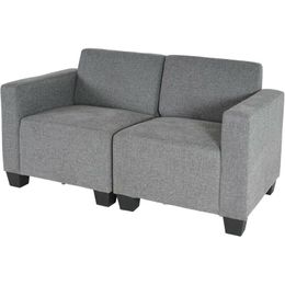 HHG - neuwertig] Modular 2-Sitzer Sofa Couch Moncalieri, Stoff/Textil grau - grey