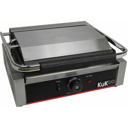 MONSTER SHOP - KuKoo Edelstahl Panini Grill Elektrogrill Sandwichtoaster Grill Tischgrill 1/2 glatt-1/2 gerillt 2200W mit Gratis Draht