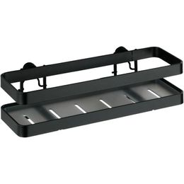 Wenko Turbo-Loc® Gewürzregal Gala, Gewürzständer, Küchenablage, Schwarz, pulverbeschichtetes Metall schwarz, Polykarbonat grau, pulverbeschichtetes Metall