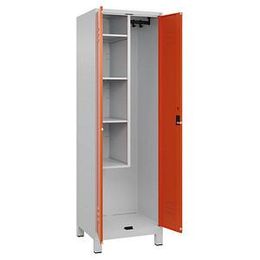 C+P CP Putzmittelschrank Classic Plus 080110-00 S10036 lichtgrau, reinorange 60,0 x 50,0 x 195,0 cm, aufgebaut