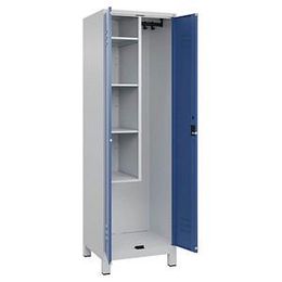 C+P CP Putzmittelschrank Classic Plus 080110-00 S10005 fernblau, lichtgrau 60,0 x 50,0 x 195,0 cm, aufgebaut