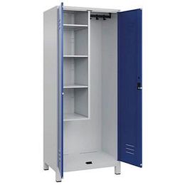 C+P CP Putzmittelschrank Classic Plus 080110-02 S10003 enzianblau, lichtgrau 80,0 x 50,0 x 195,0 cm, aufgebaut