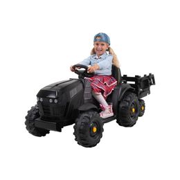 Actionbikes Motors Elektro-Kindertraktor mit Anhänger, Staufach, Schaufel, Fernbedienung, 90 W, Bremsautomatik, TD925 (Grau/Schwarz)