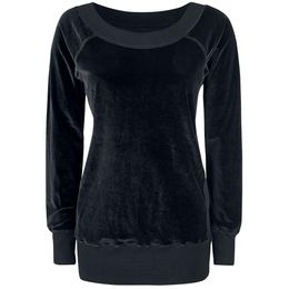 Forplay Velvet Sweater Sweatshirt schwarz in L