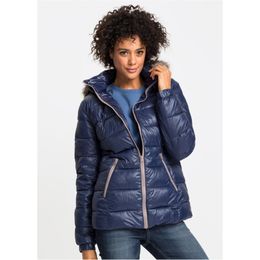 bonprix Winterjacke mit Kapuze, blau, Gr.34, Sportliche Jacke mit Gummizug am &Auml;rmelb&uuml;ndchen