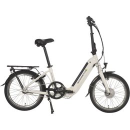 SAXONETTE E-Bike Compact Comfort Plus, 3 Gang, Nabenschaltung, Frontmotor, 360 Wh Akku, (mit Akku-Ladegerät), E-Bike Klapprad, faltbar, Pedelec, weiß